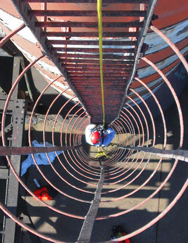 Smokestack Ladders - Safety Cages and Saf-T-Climb Repairs